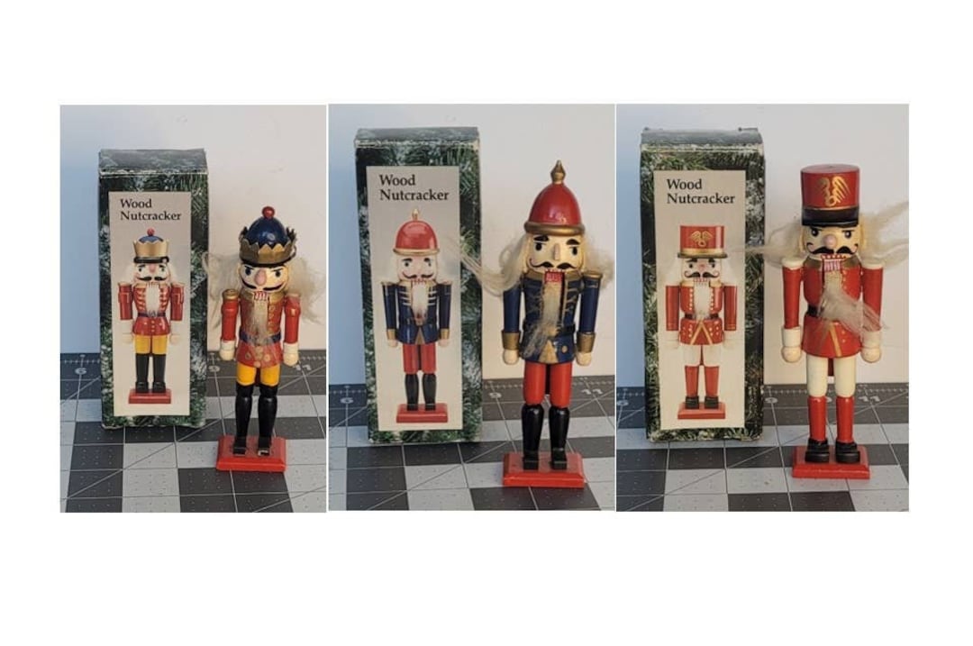 Set of 3 Wood Nutcrackers 5 Tall - Etsy