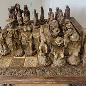 Antique American Style Cowboy & Indian Chess Set - Etsy