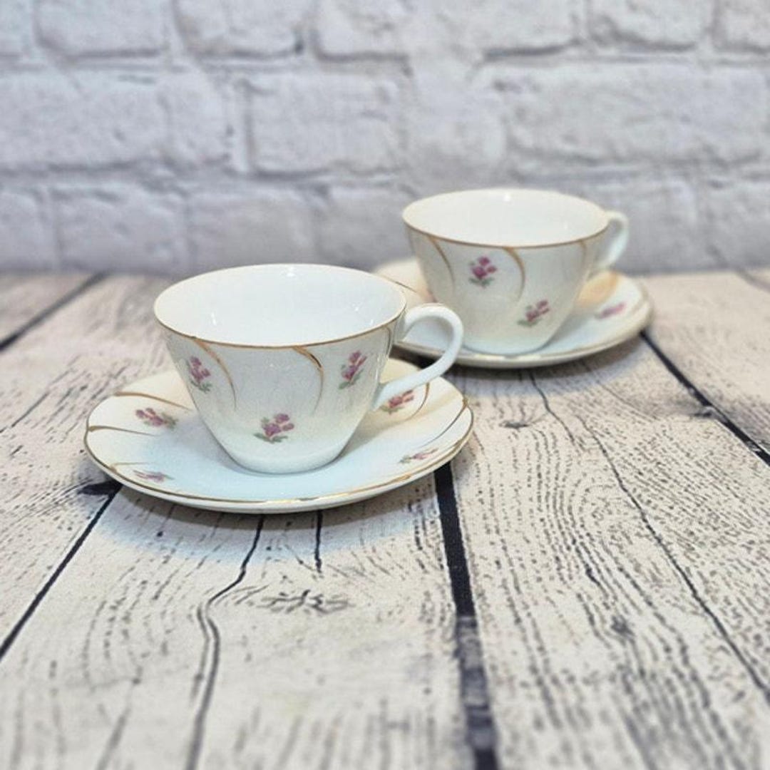 Vintage Set of 2teacups and 2 Saucers by Grantcrest China - Etsy