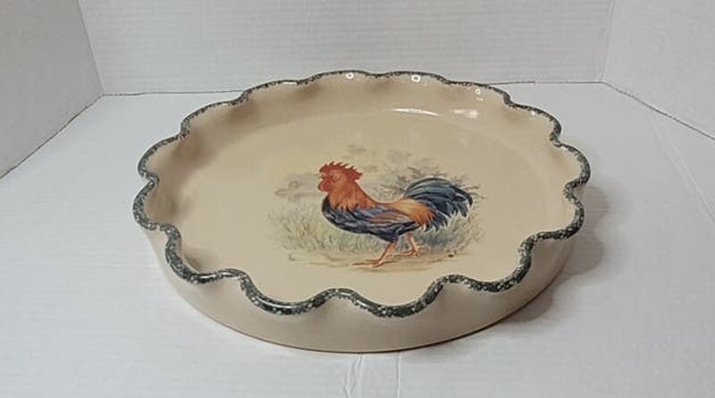Vintage Rooster Baking Pie Dish by Home and Garden Party - Etsy