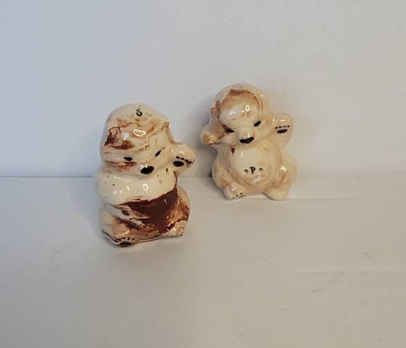 Sitka Clay Salt and Pepper Shaker Bears Handcrafted - Etsy