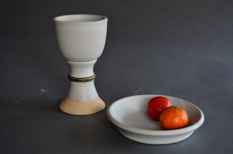Communion Holy Eucharist Mass Set. Wheel Thrown Handmade Stoneware, 5 ...