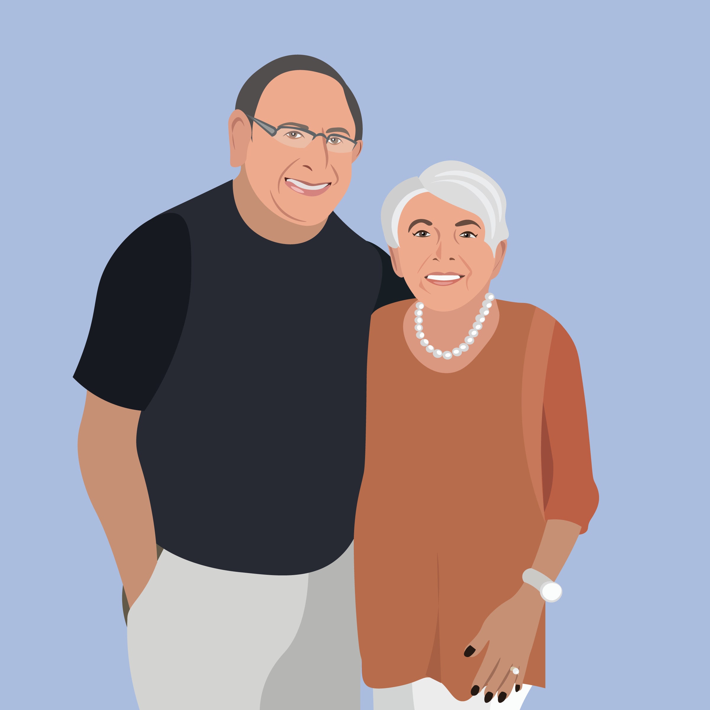 Custom Two Person Illustration With SOLID Background Wedding ...