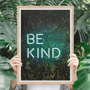 Be Kind Inspirational Neon Sign Print - Etsy