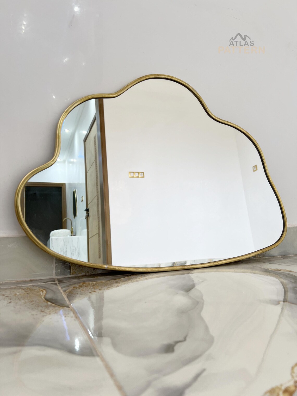 Cloud Shaped Mirror for Nursery, Large White Wall Mirror, Full Length ...