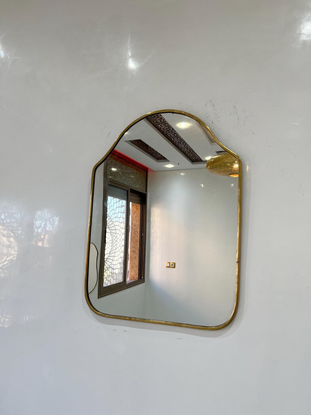 Gold Mirror, Stunning Gold Arch Wall Mirror, Beautiful Golden Vanity ...