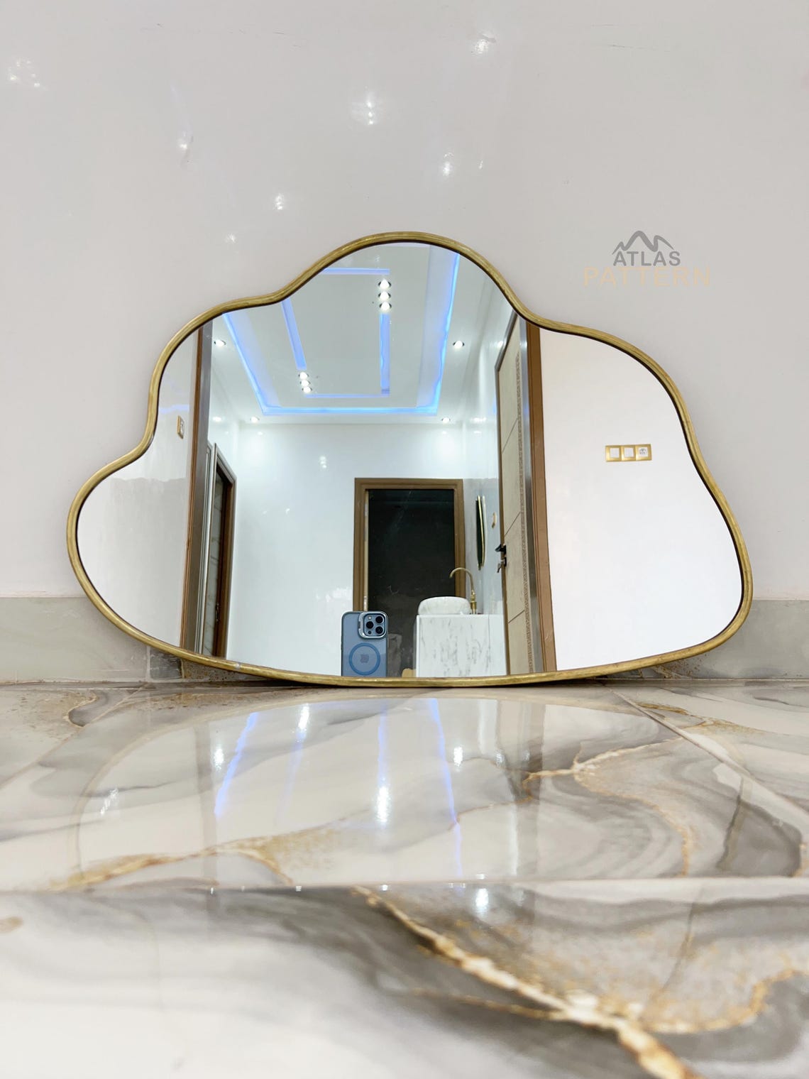Cloud Shaped Mirror for Nursery, Large White Wall Mirror, Full Length ...