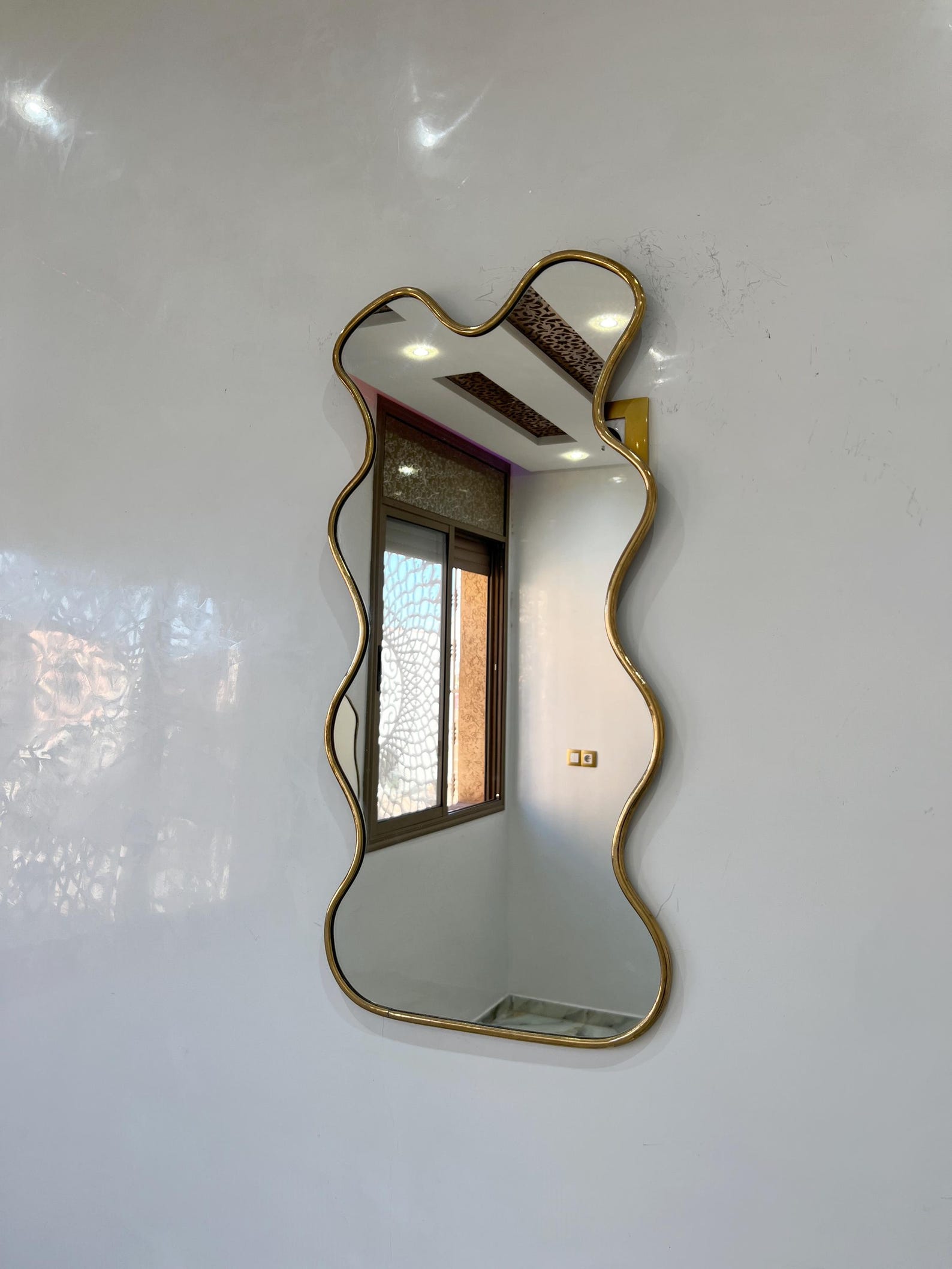 Wavy Wall Mirror, Full-size Wavy Mirror, Bathroom Mirror, Tall Mirror ...