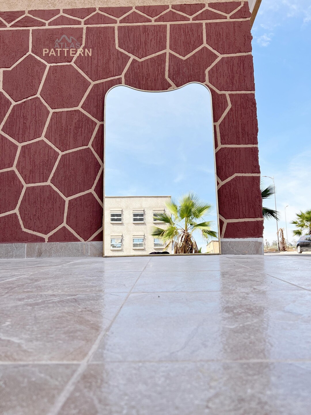 Full-length Floor Mirror, Brass Puddle Mirror, Irregular Wall Mirror ...