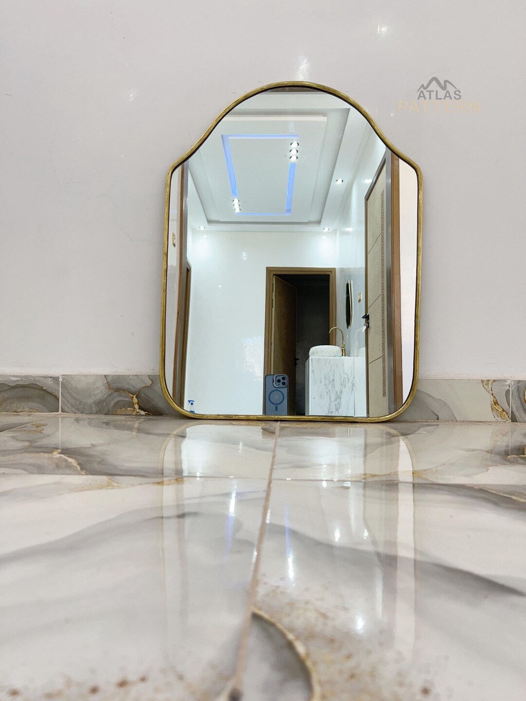 Gold Mirror, Stunning Gold Arch Wall Mirror, Beautiful Golden Vanity ...