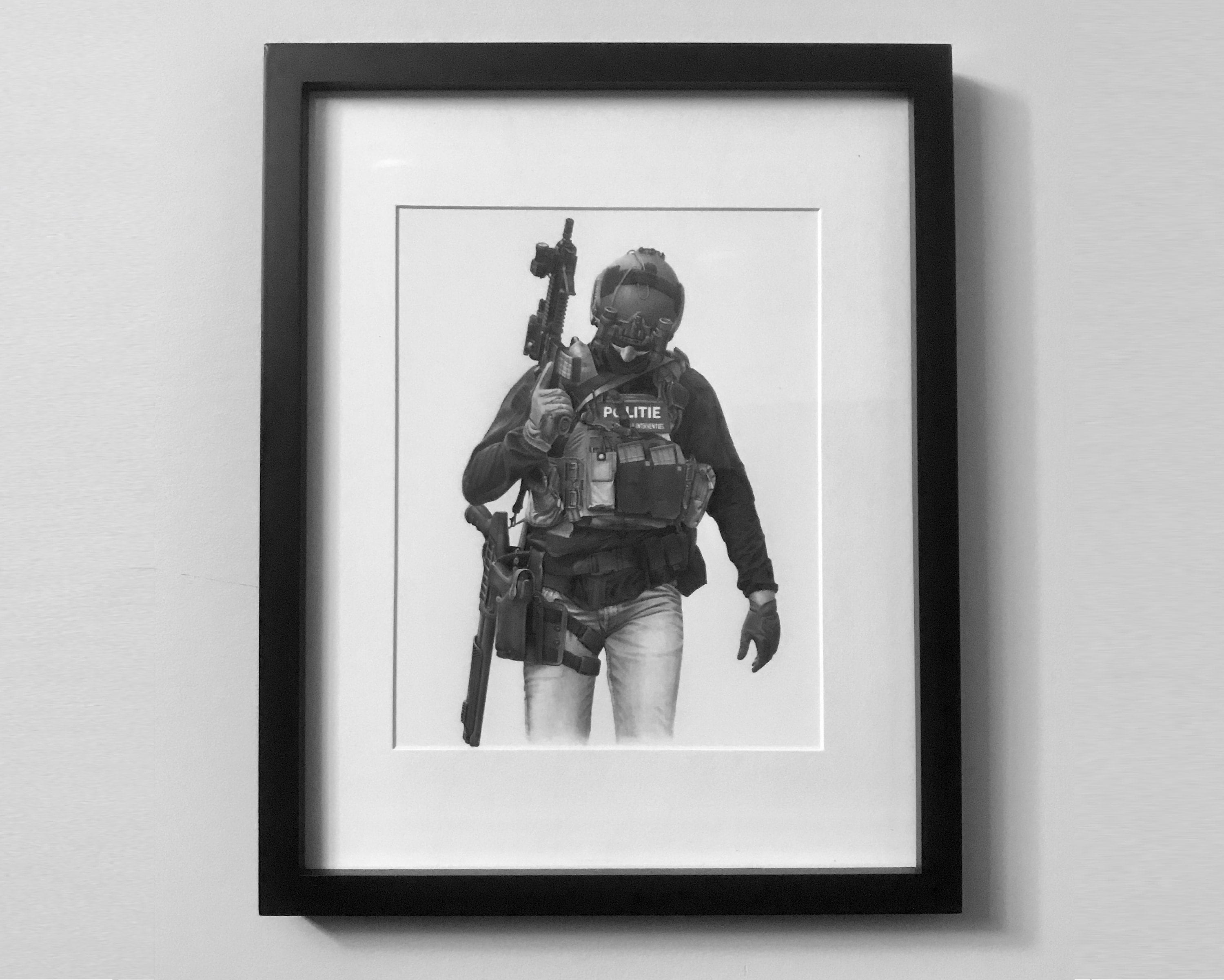 Fine Art Print of Original Pencil Drawing Police Military - Etsy