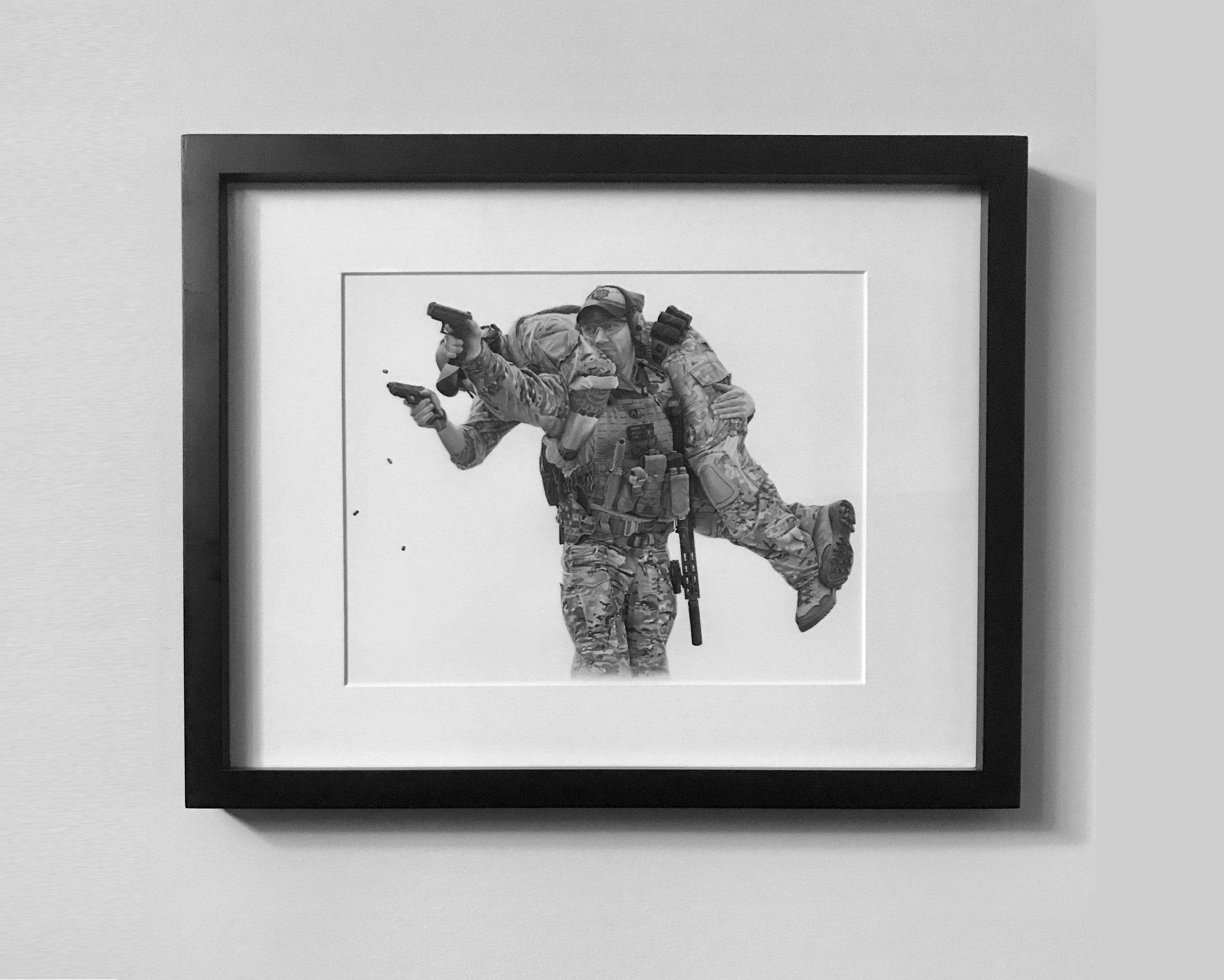 Fine Art Print of Original Pencil Drawing, Police, Military and Law ...