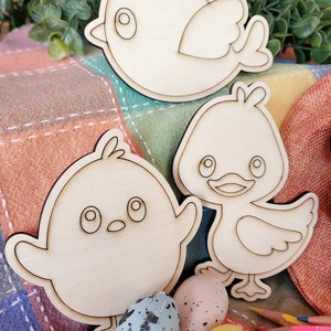 Spring 8 Piece Wood Cutouts. Coloring Cutouts. Colored Pencils and Wood ...