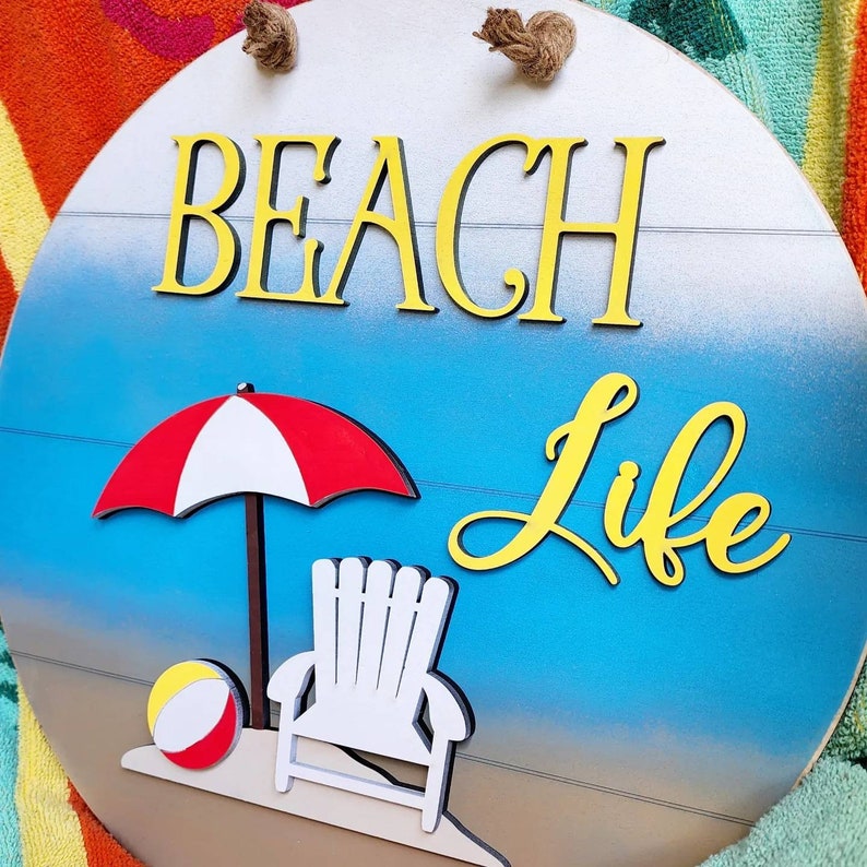 Beach Life Door Sign. Summer Decor Sign. Beach House Sign. - Etsy