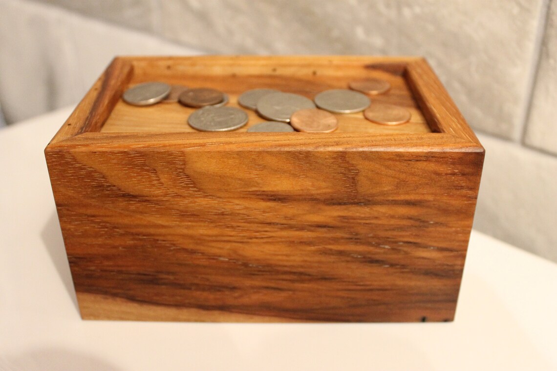 Magic Coin Bank. Handmade Oak Coin Bank. Coin Bank. - Etsy