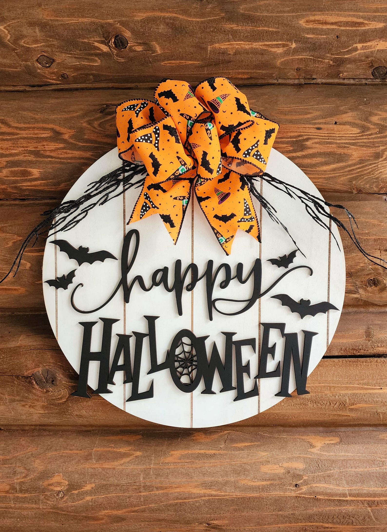 Happy Halloween Door Sign. Halloween Bats. Halloween Fall Decor. - Etsy