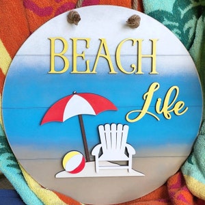 Beach Life Door Sign. Summer Decor Sign. Beach House Sign. - Etsy