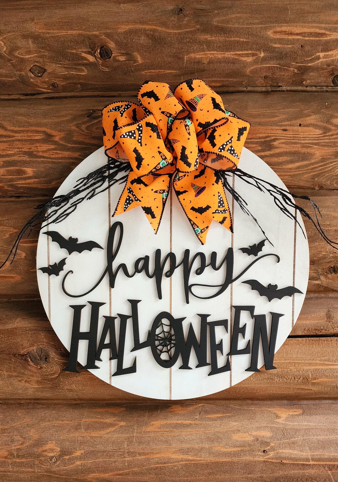 Happy Halloween Door Sign. Halloween Bats. Halloween Fall Decor. - Etsy