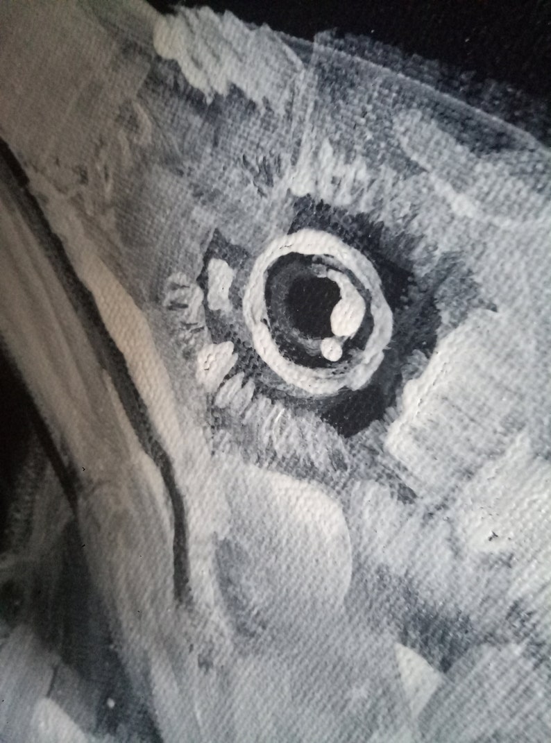 Raven Albino Painting Original Wall Art Abstract Raven Art - Etsy