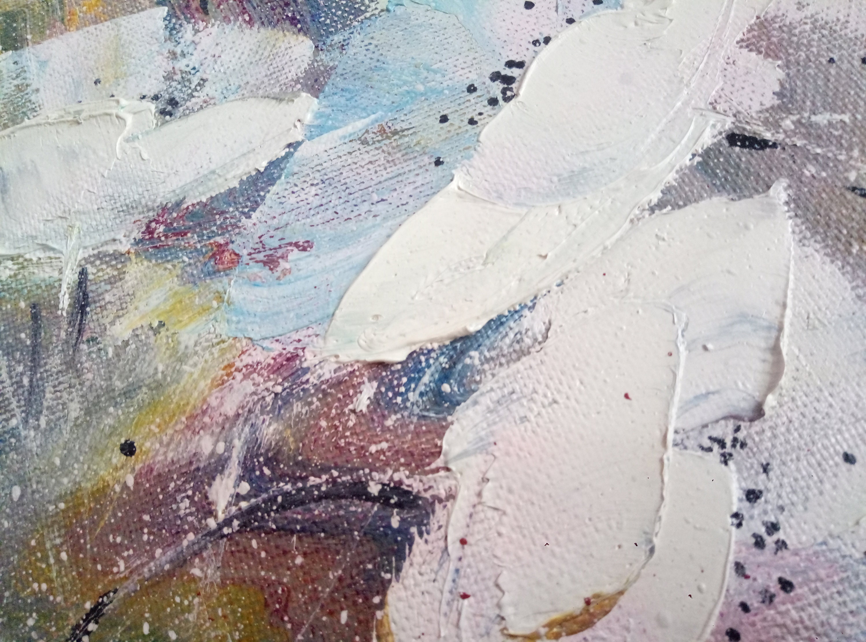 Oil Painting Original Abstract Oil Art Wall Art Flowers White | Etsy