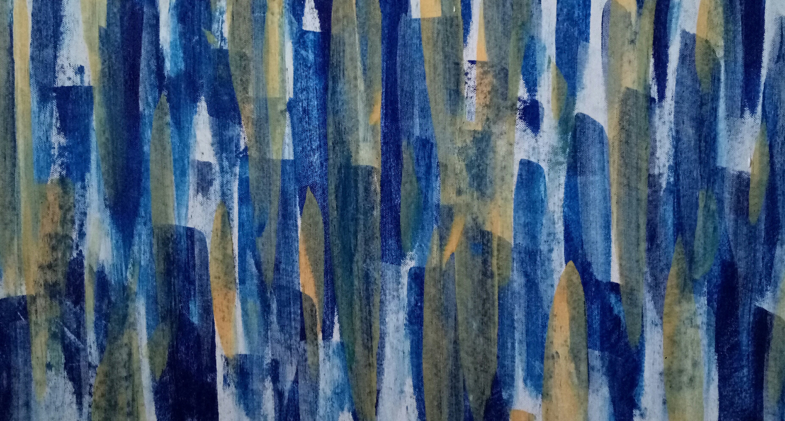 Original abstract horizontal art Acrylic wall painting Blue | Etsy