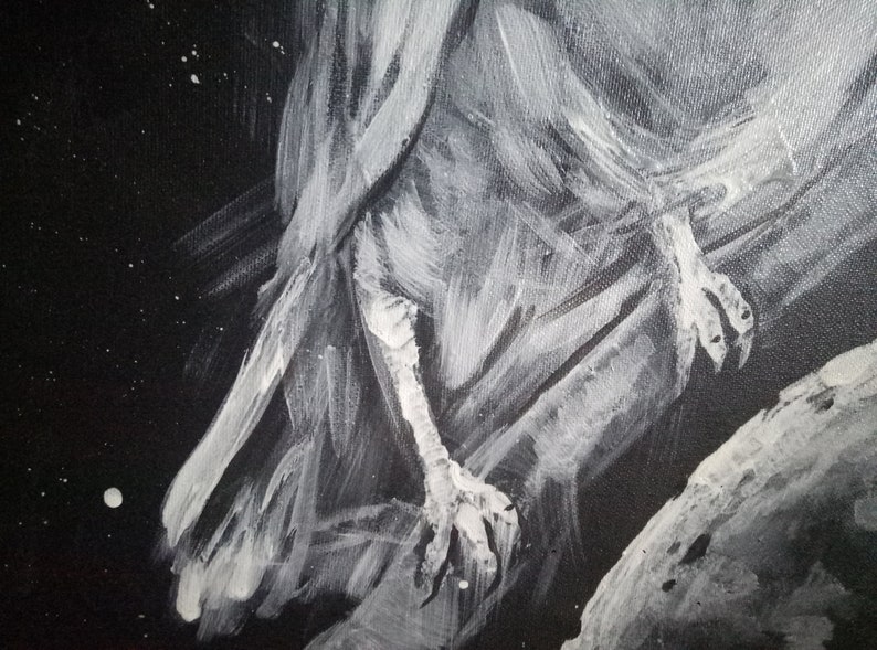 Raven Albino Painting Original Wall Art Abstract Raven Art - Etsy