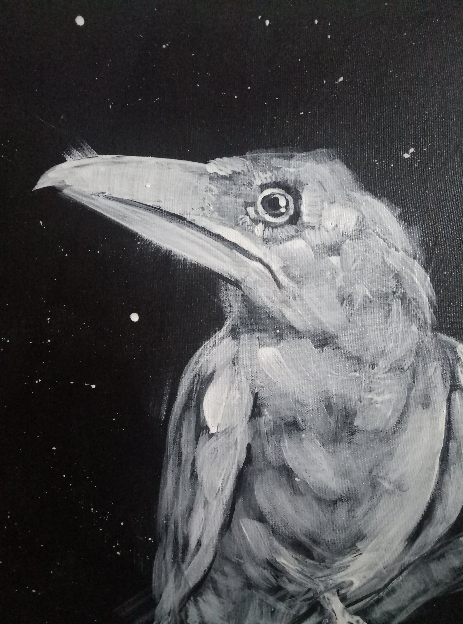 Raven Albino Painting Original Wall Art Abstract Raven Art | Etsy