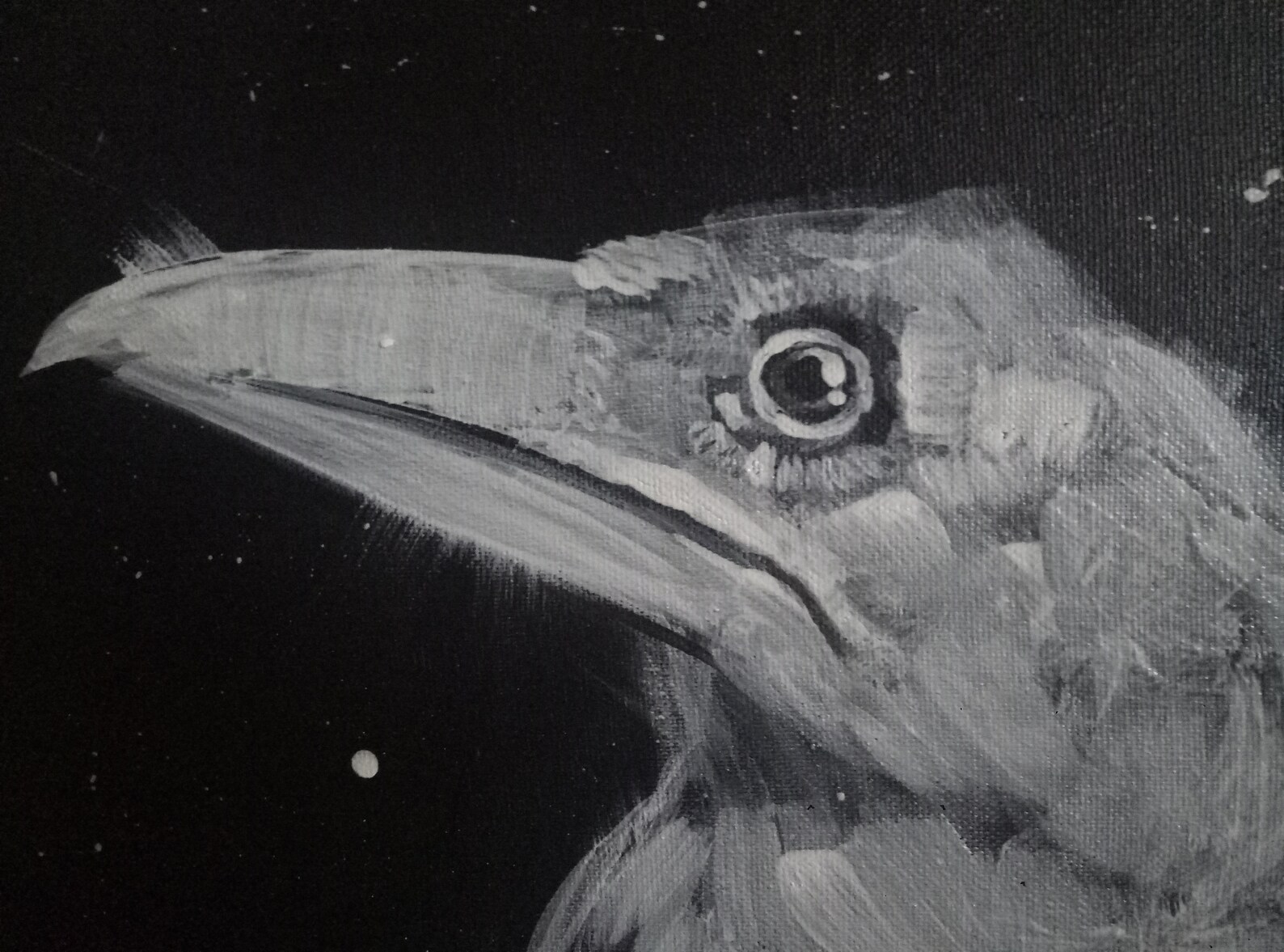 Raven Albino Painting Original Wall Art Abstract Raven Art | Etsy