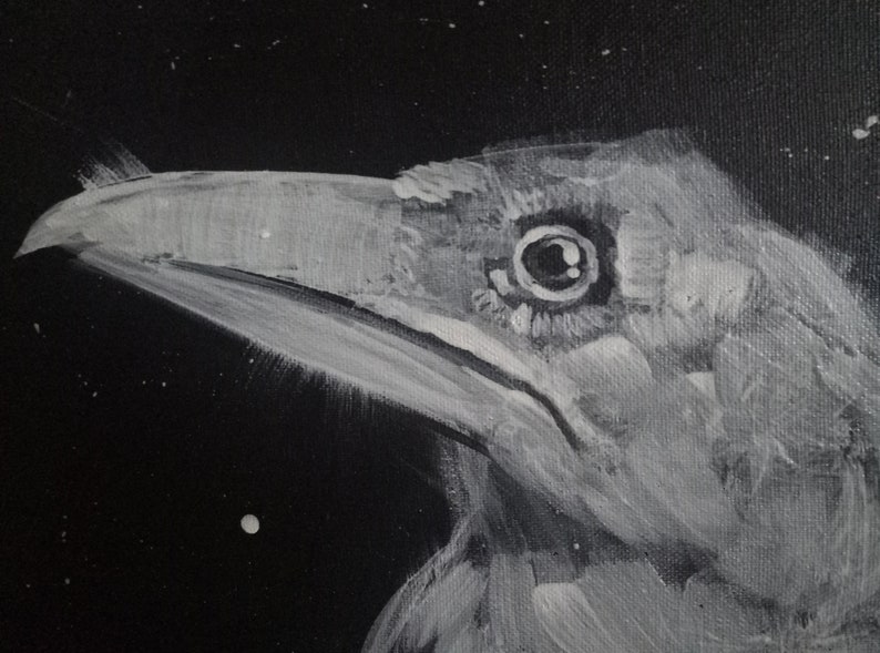 Raven Albino Painting Original Wall Art Abstract Raven Art - Etsy