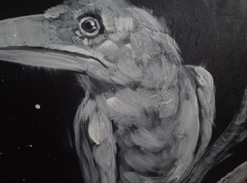 Raven Albino Painting Original Wall Art Abstract Raven Art - Etsy