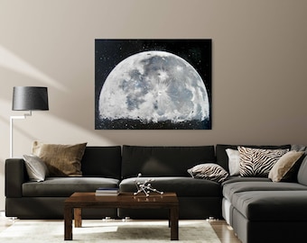 Legend XL Large Abstract Figurative Painting: CATCHING the MOON, Extra ...