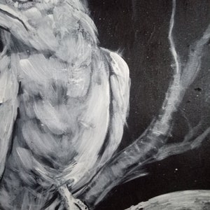 Raven Albino Painting Original Wall Art Abstract Raven Art | Etsy