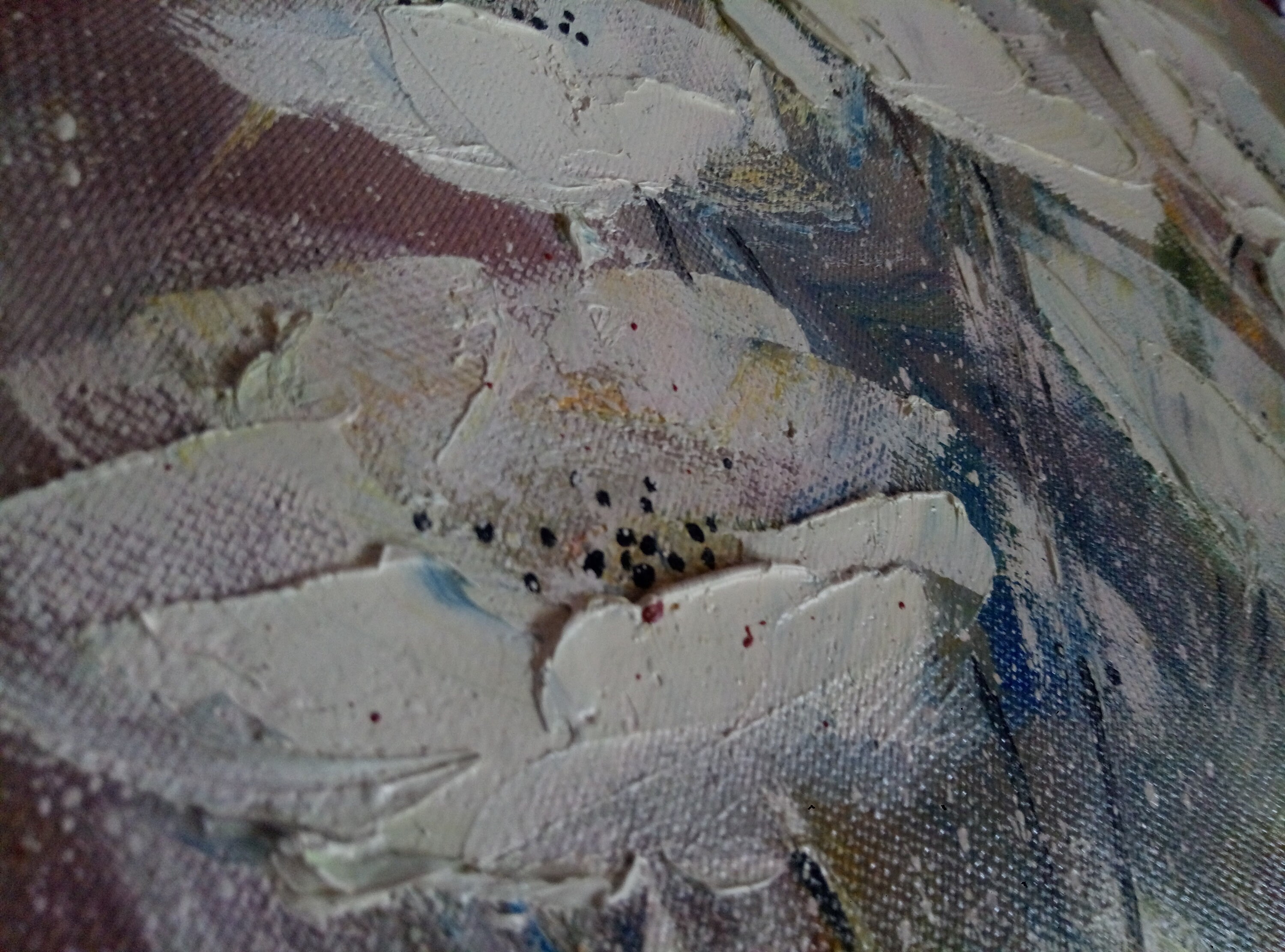 Oil Painting Original Abstract Oil Art Wall Art Flowers White | Etsy