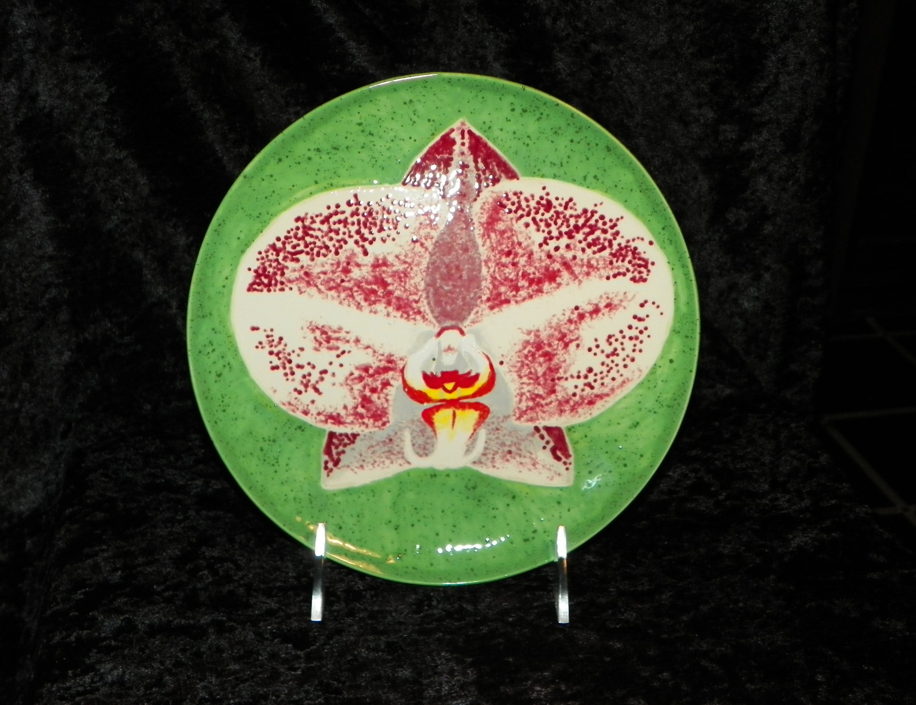 Hand Painted Ceramic Orchidware Small Plate - Phalenopsis Orchid on ...