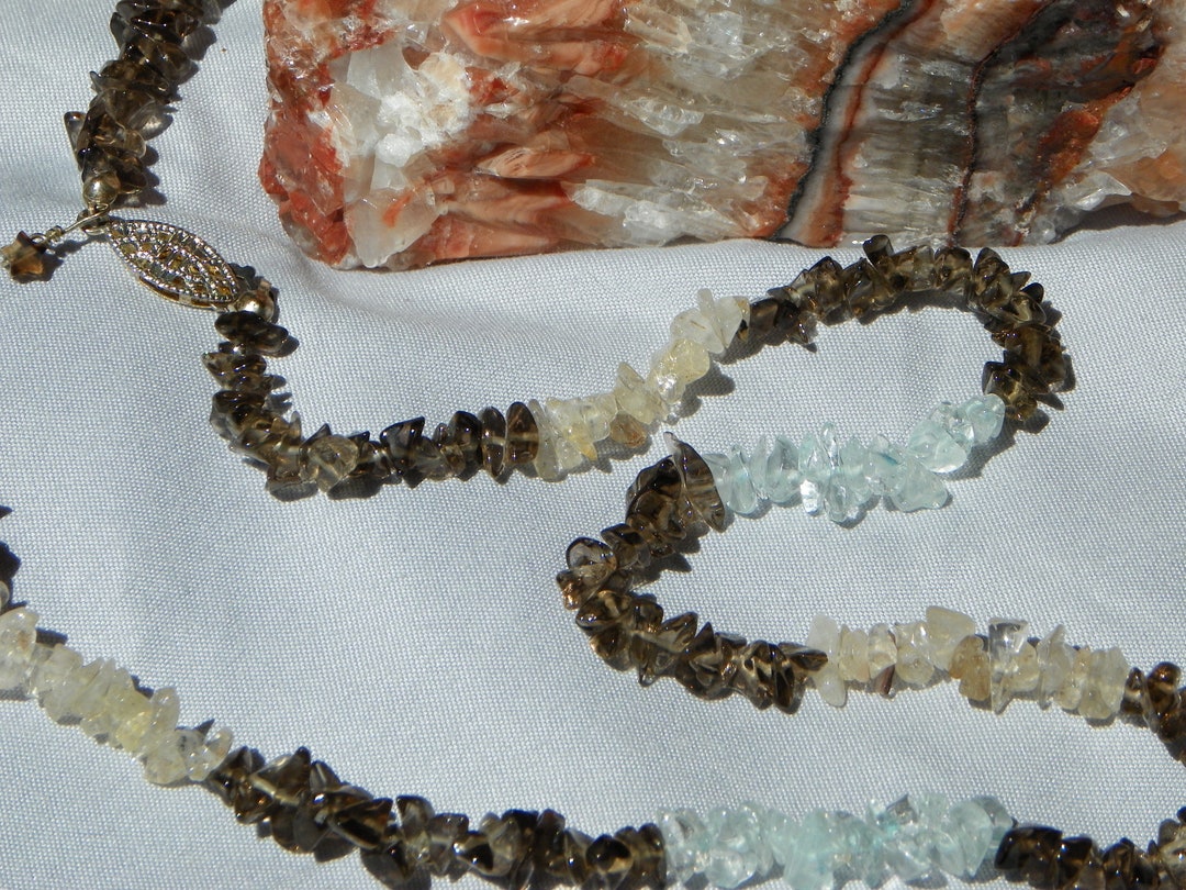 Gemstone Necklace "shards of Ice"; Jewelry, Gemstones, Gift, Wedding - Etsy