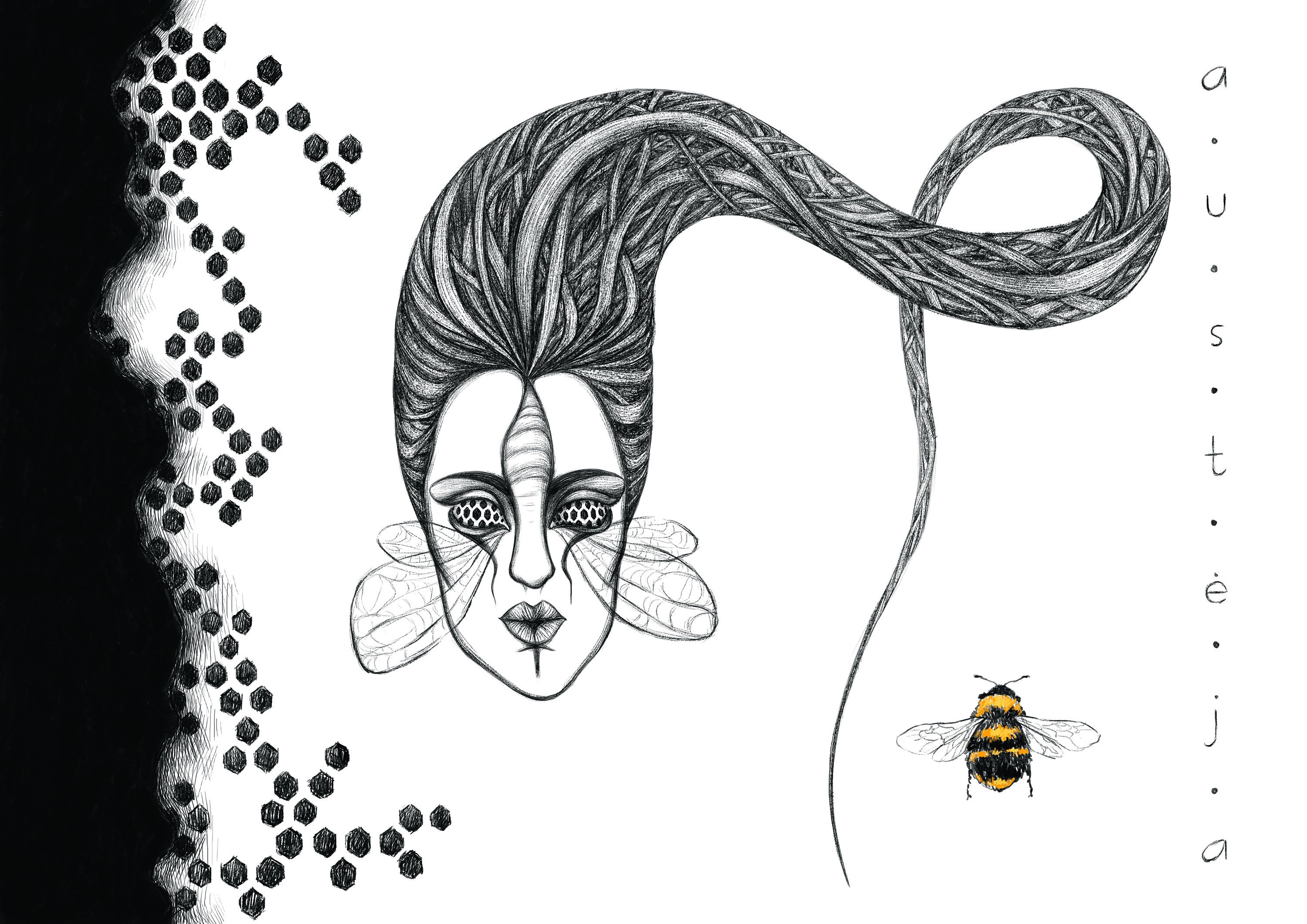 Goddess of the Bees Art Print, Pagan Decor, Pagan Gifts, Goddess Art ...