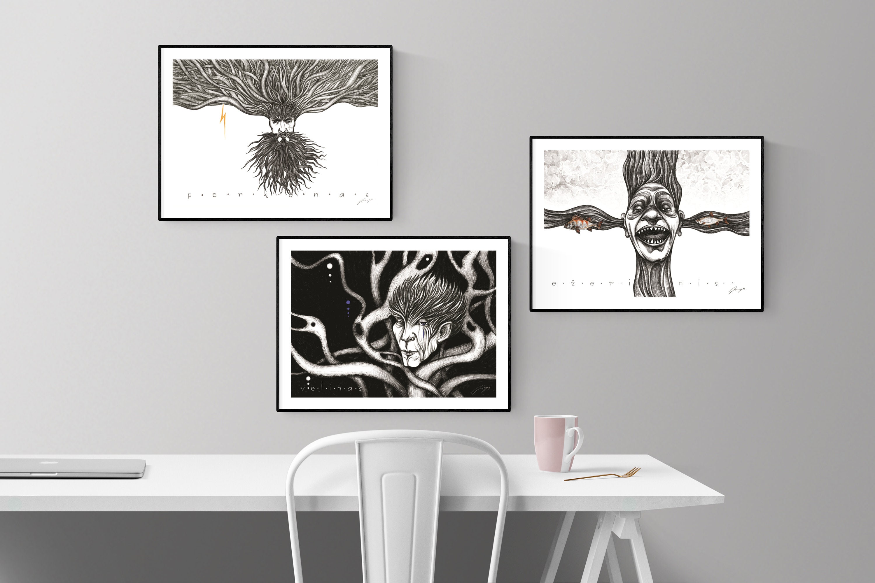 Lake Creature Art Print Digital Download Printable Wall Art - Etsy