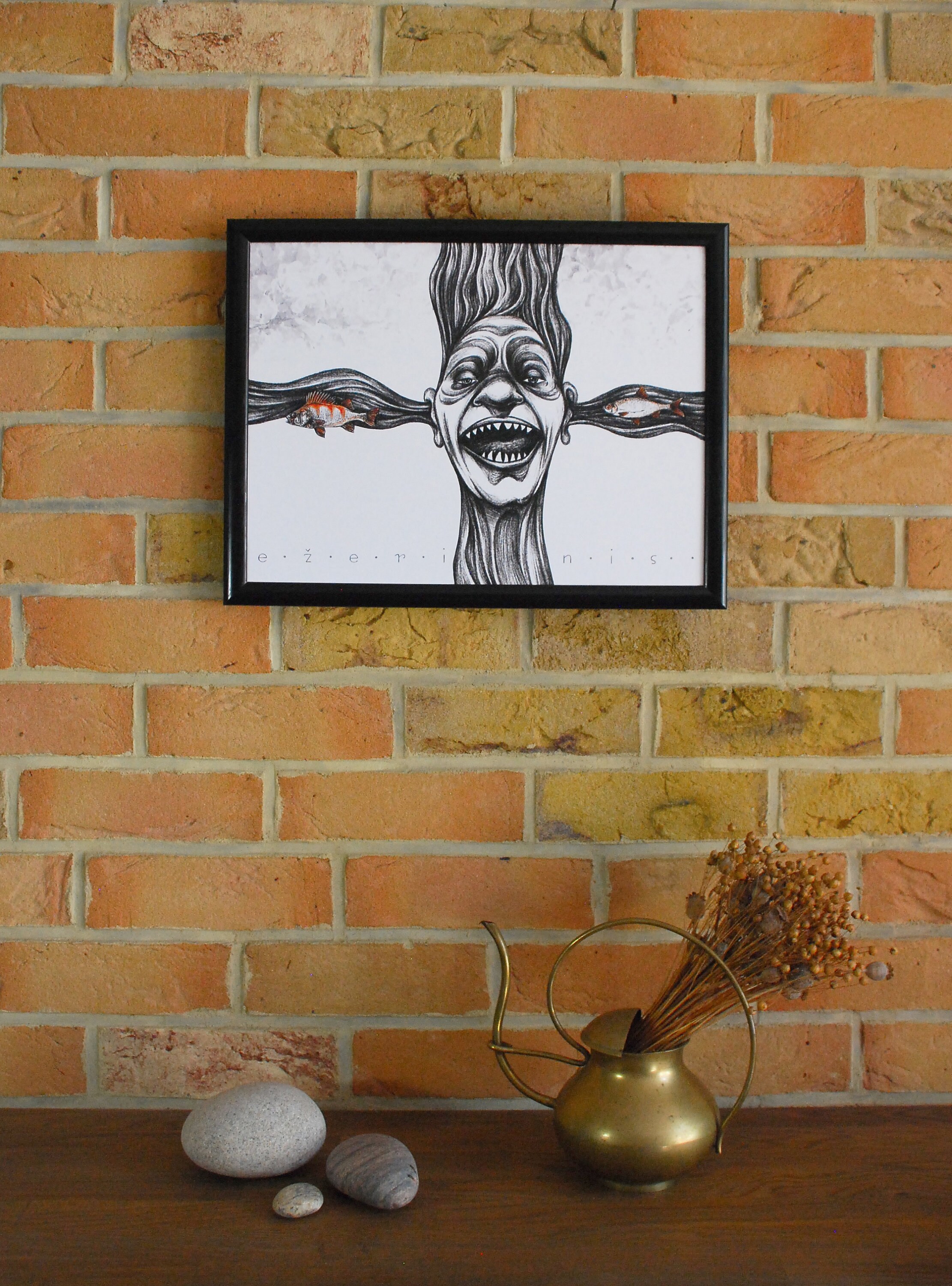 Lake Creature Art Print Creature Lake House Decor Lake | Etsy