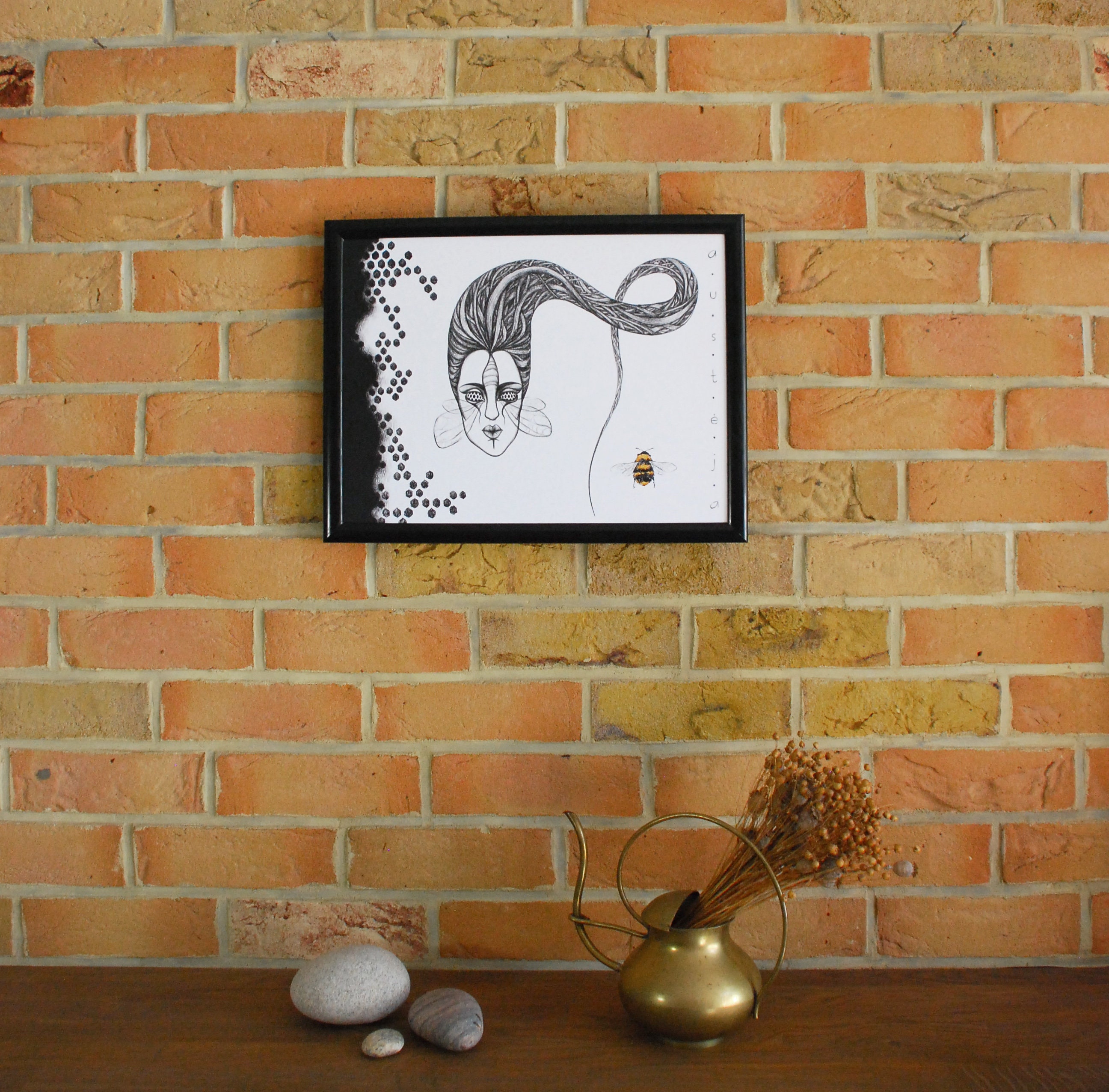 Goddess of the Bees Art Print, Pagan Decor, Pagan Gifts, Goddess Art ...