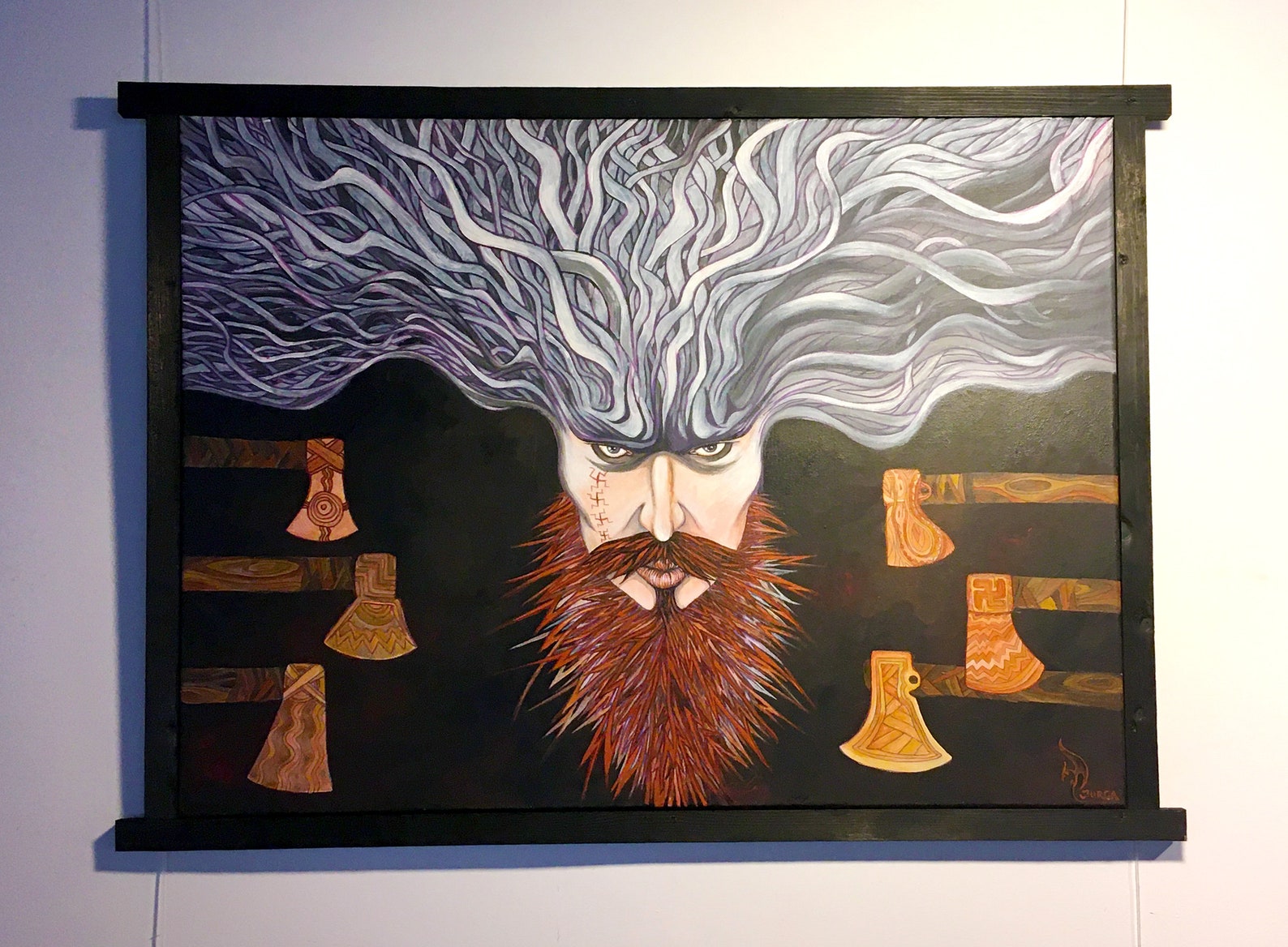 Perkūnas, Painting, Acrylic Painting, Baltic God, Perkūnas God of ...