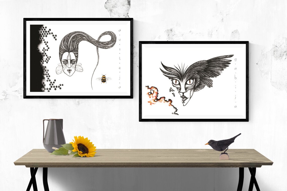 Goddess of the Bees Art Print, Pagan Decor, Pagan Gifts, Goddess Art ...