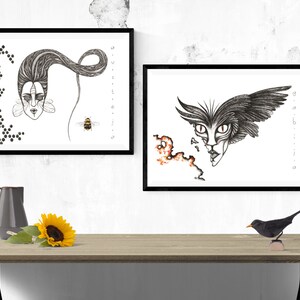 Goddess of the Bees Art Print, Pagan Decor, Pagan Gifts, Goddess Art ...