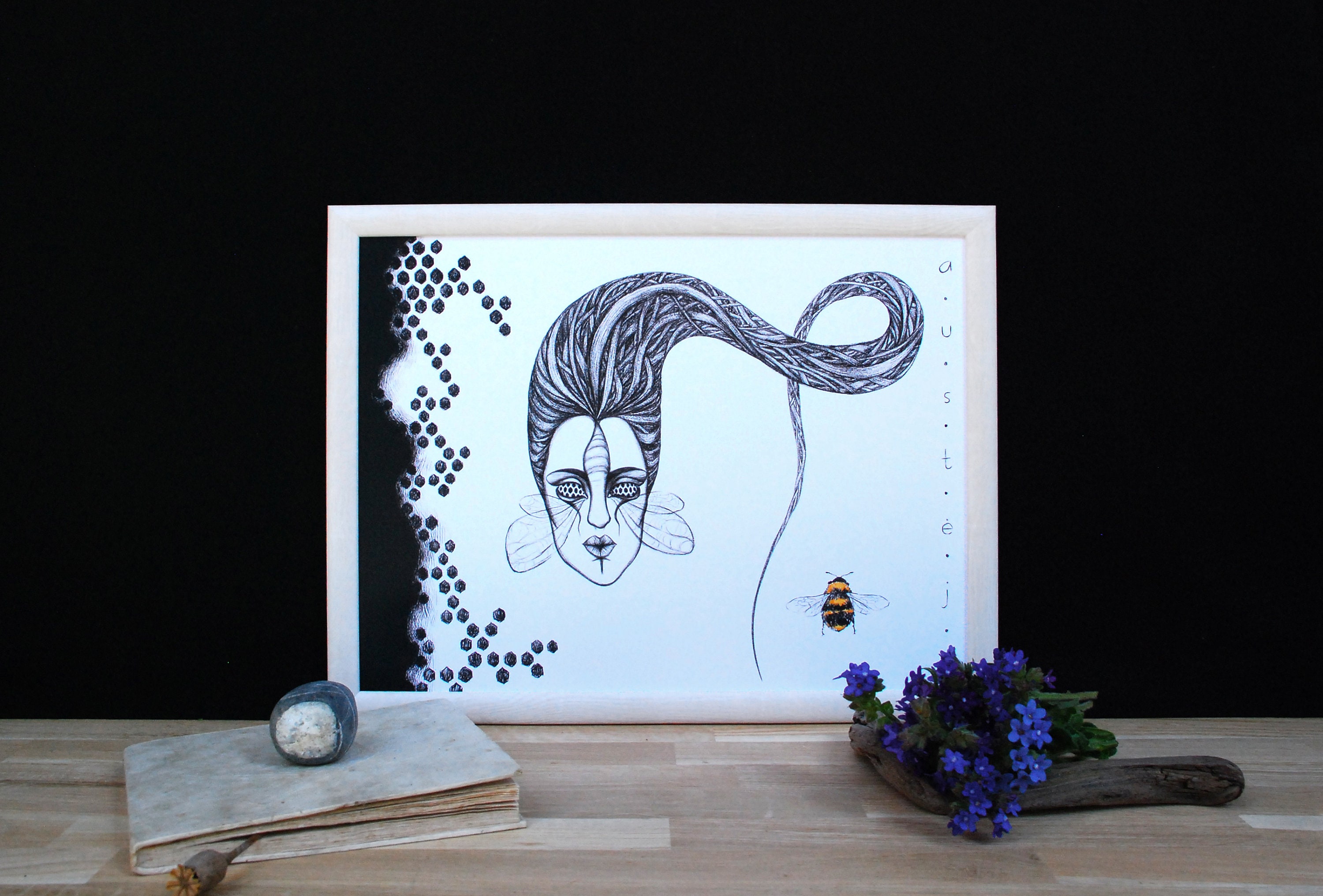 Goddess of the Bees Art Print, Pagan Decor, Pagan Gifts, Goddess Art ...