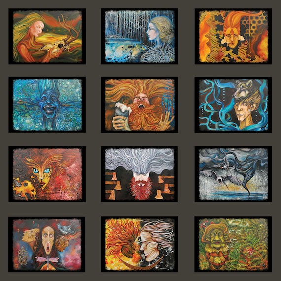 Postcards a Set of 12 Postcards Baltic Gods Color | Etsy