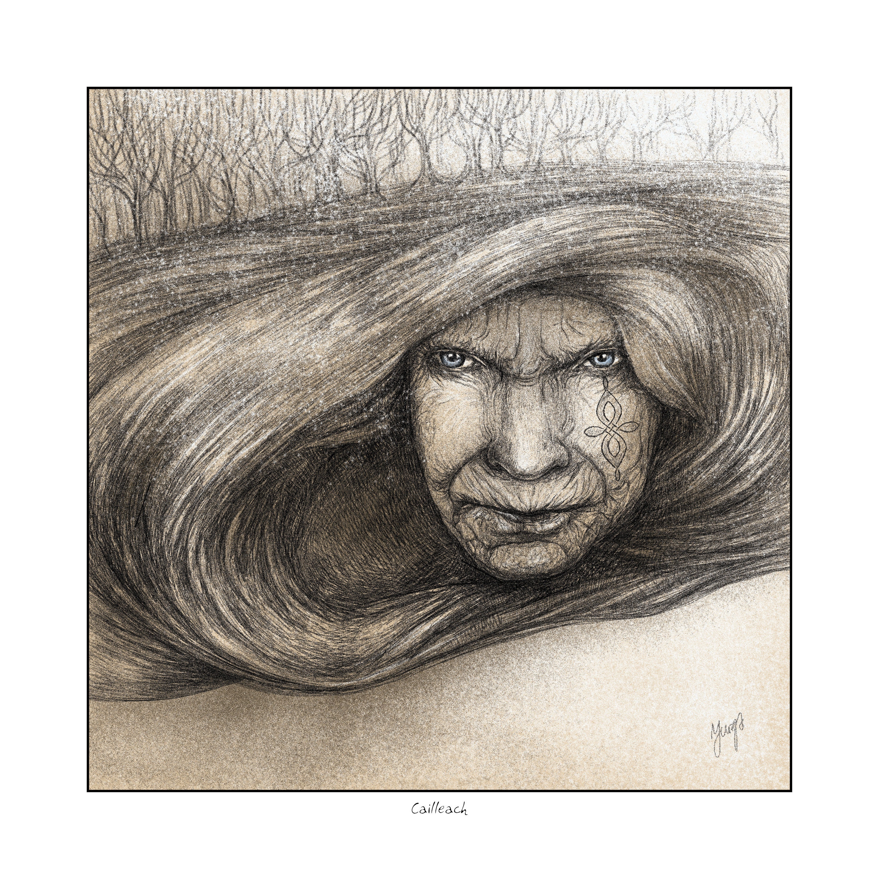 Cailleach Celtic Goddess of Winter Art Print | Etsy