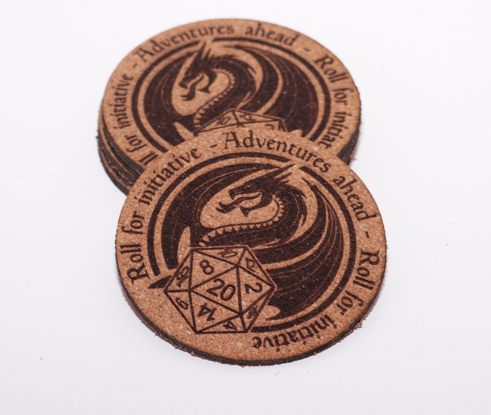 Dungeons and Dragons Coasters, Pack of Six Laser Cut Cork Coasters With ...