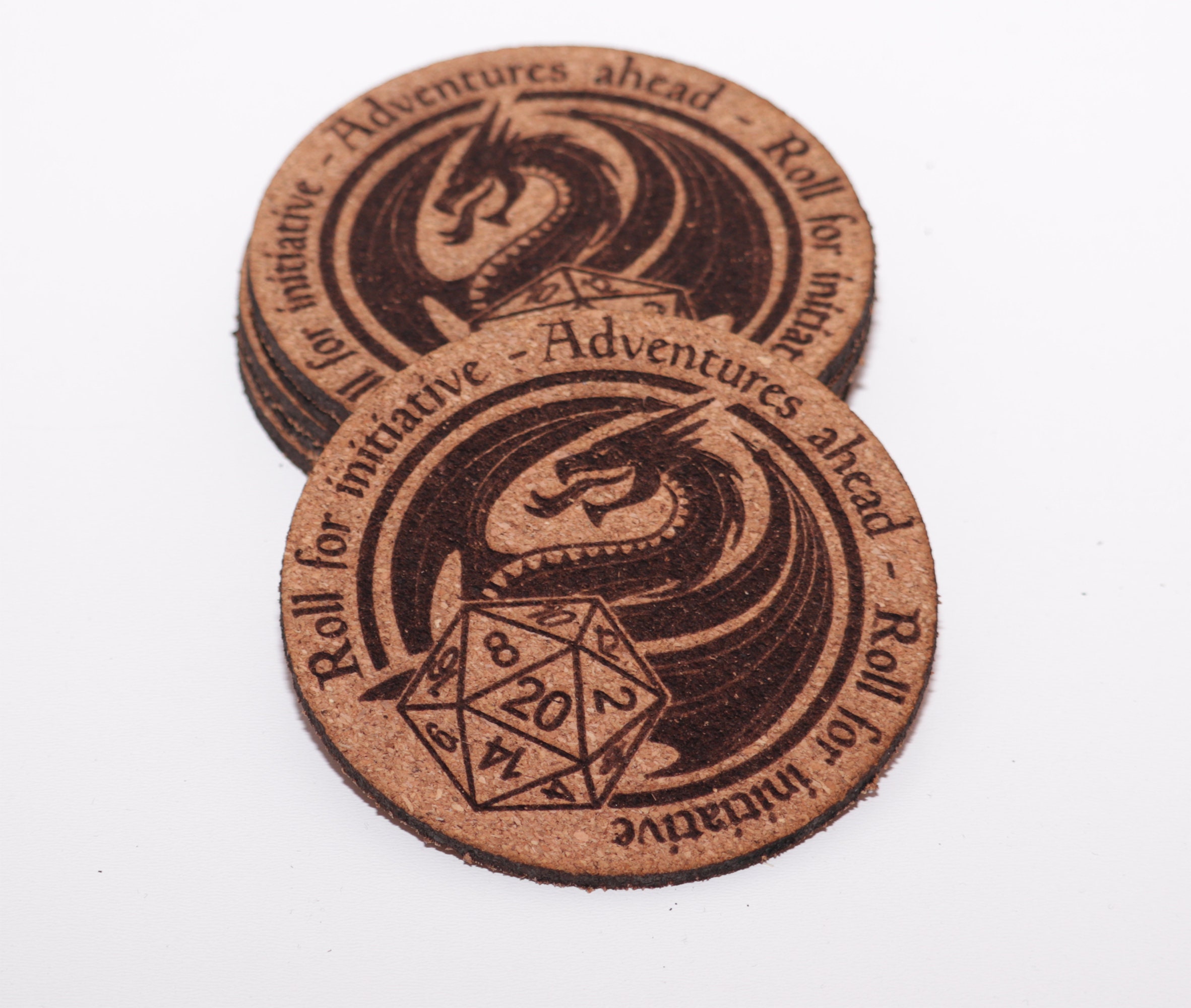 Dungeons and Dragons Coasters, Pack of Six Laser Cut Cork Coasters With ...