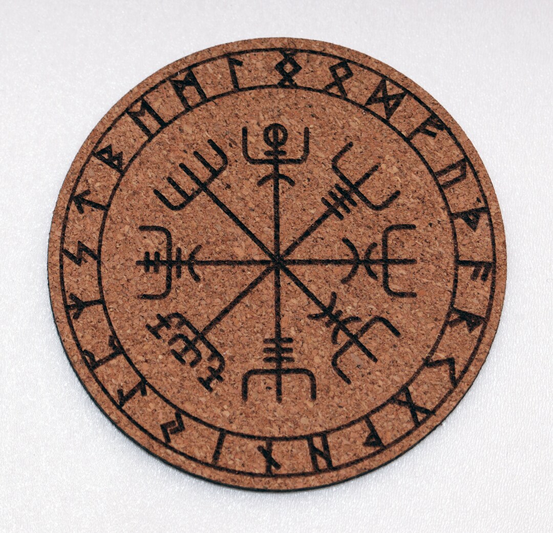 Vegvisir, the Viking Compass Cork Coaster, Pack of 6 - Etsy