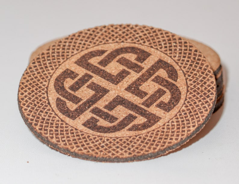 Celtic Shield Knot Cork Coasters Pack of 6 - Etsy