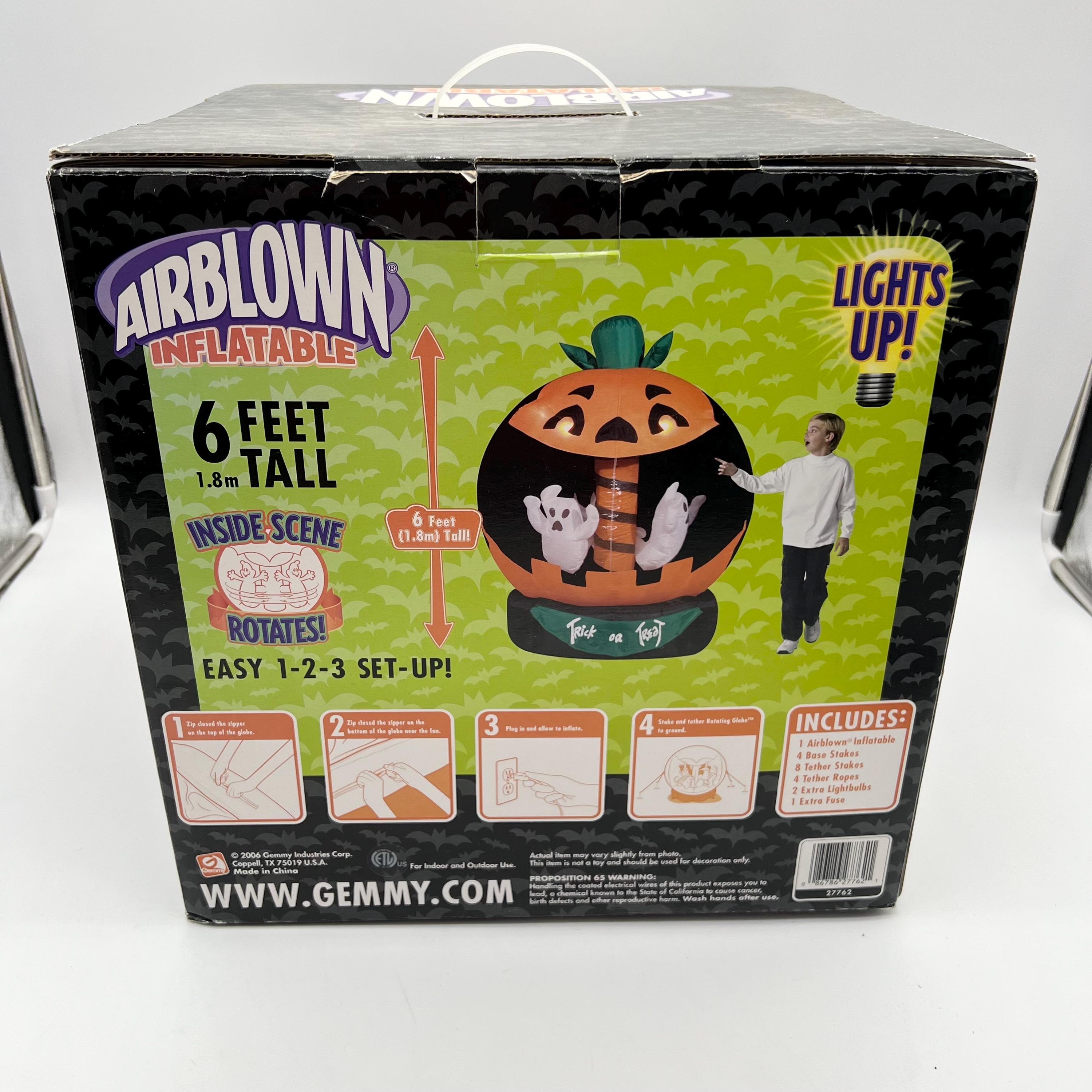 Vintage Gemmy Airblown Inflatable Halloween Rotating Lightup Ghost ...
